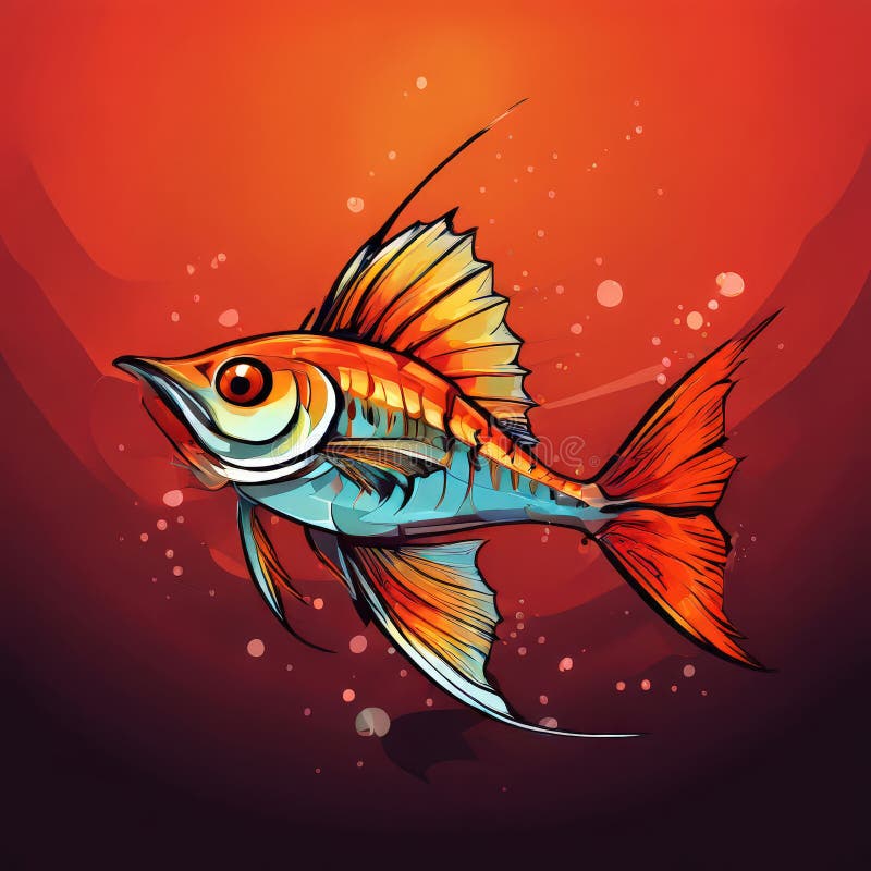 The AI Image Generator, Fish in Aquarium Stock Illustration ...