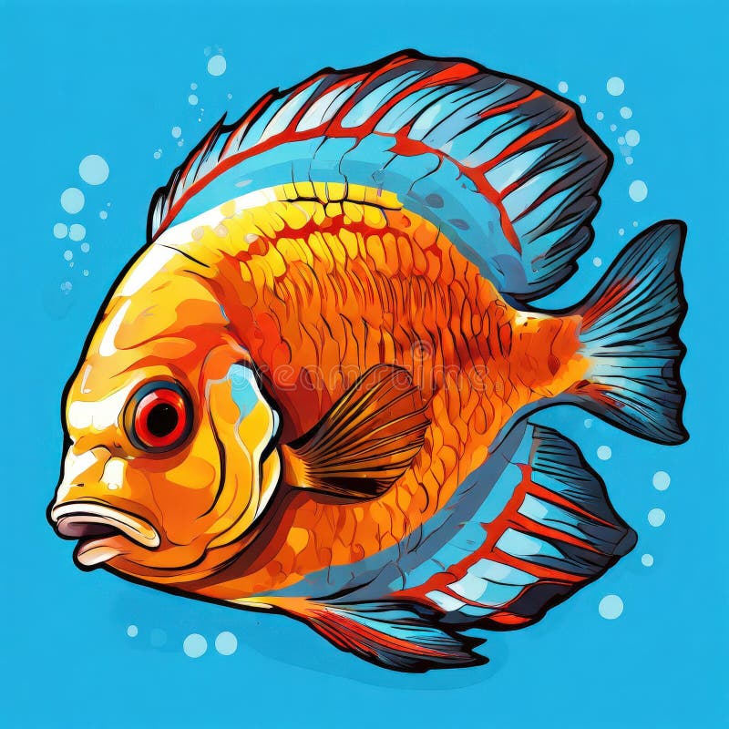 The AI Image Generator, Fish Swimming in Aquarium Stock Illustration ...