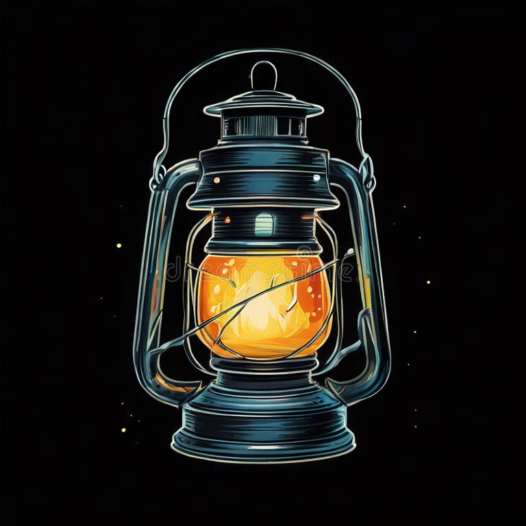 The AI Image Generator, Glow of a Lantern in a Dark Room Stock Illustration - Illustration of ...