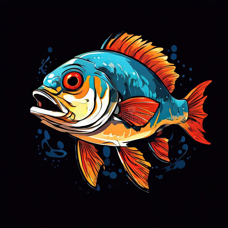 An AI Image Generator, Illustration of a Colorful Fish with Bright ...