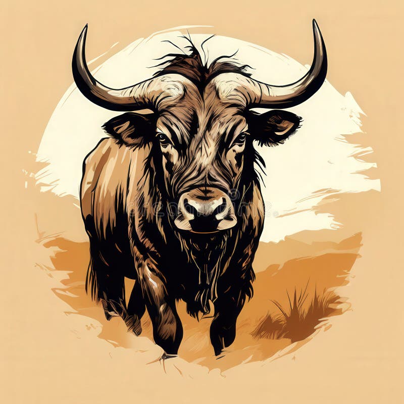 An AI Image Generator, Illustration of a Powerful Bison Standing ...