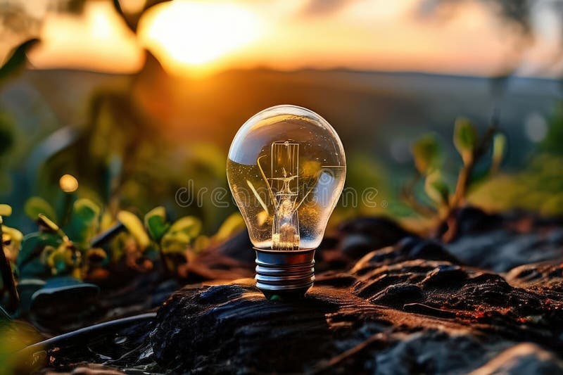 The AI Image Generator, Innovation Blue Neon Luminous Light Bulb Line ...