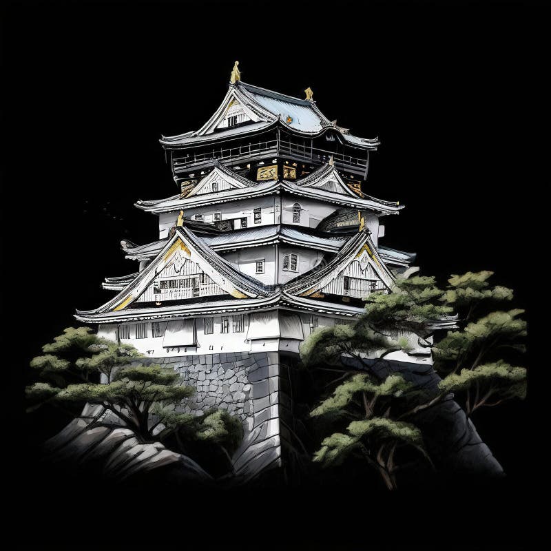 The AI Image Generator, the Japan Castle Stock Illustration ...