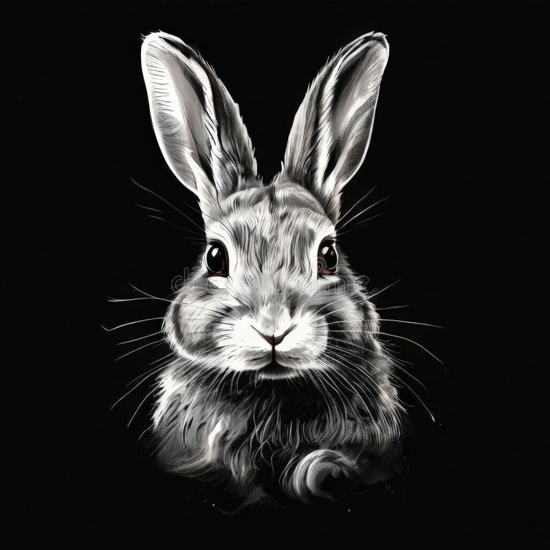 The AI Image Generator, Line Drawing of Rabbit Over White Background ...