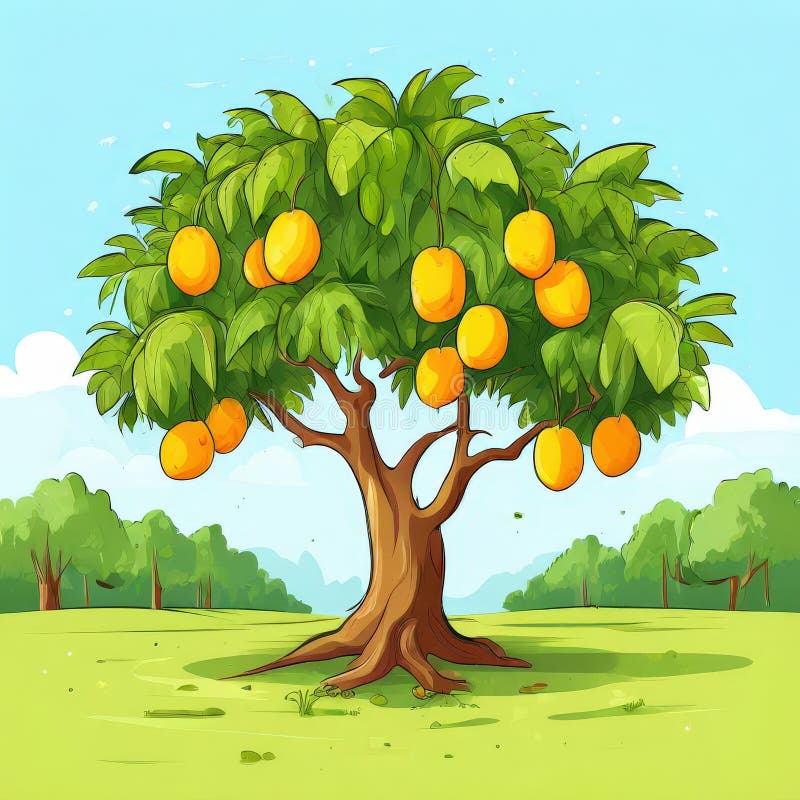 The AI Image Generator, Lush Mango Tree in a Bright Sunny Orchard Stock ...