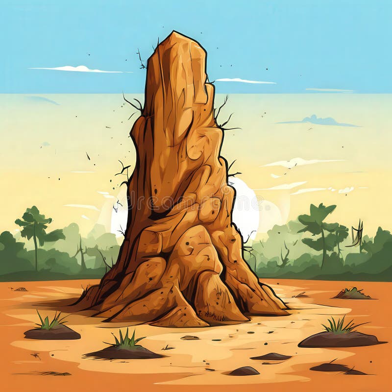The AI Image Generator, Massive Termite Mound in African Savanna Stock ...