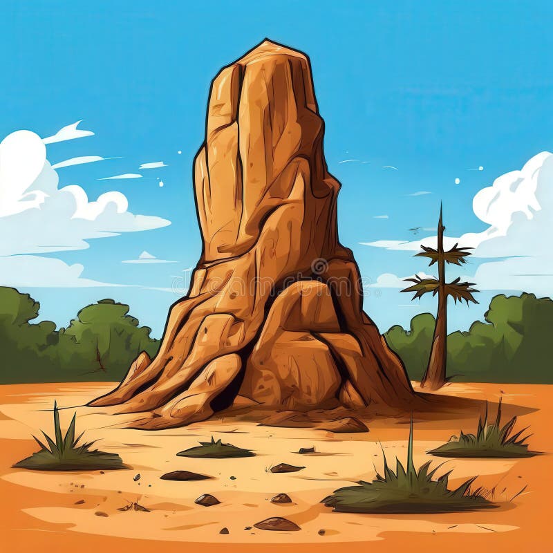 The AI Image Generator, Massive Termite Mound in African Savanna Stock ...