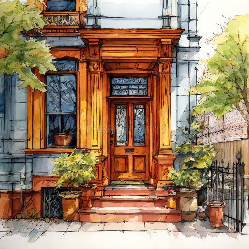 The AI Image Generator, Medieval Front Door Stock Illustration ...