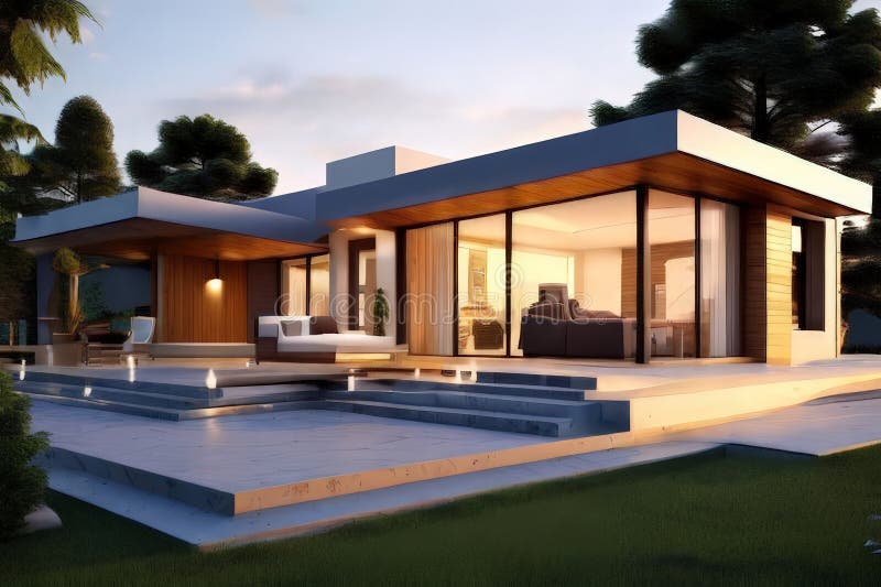 AI Image Generator, Nice Looking Duplex House 3d Rendering Stock ...