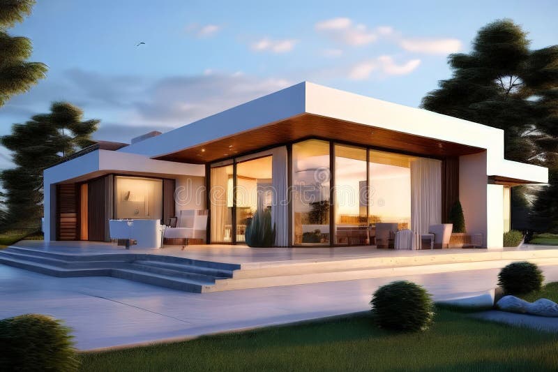 AI Image Generator, Nice Looking Duplex House 3d Rendering Stock ...