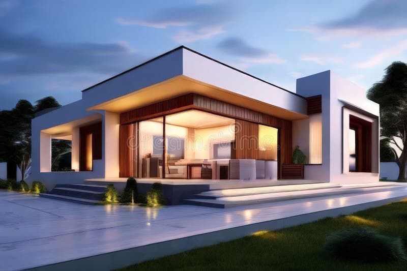 AI Image Generator, Nice Looking Duplex House 3d Rendering Stock ...