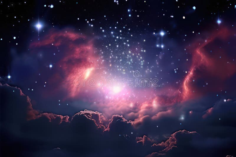 The AI Image Generator, Night Sky and Moon Stock Illustration ...