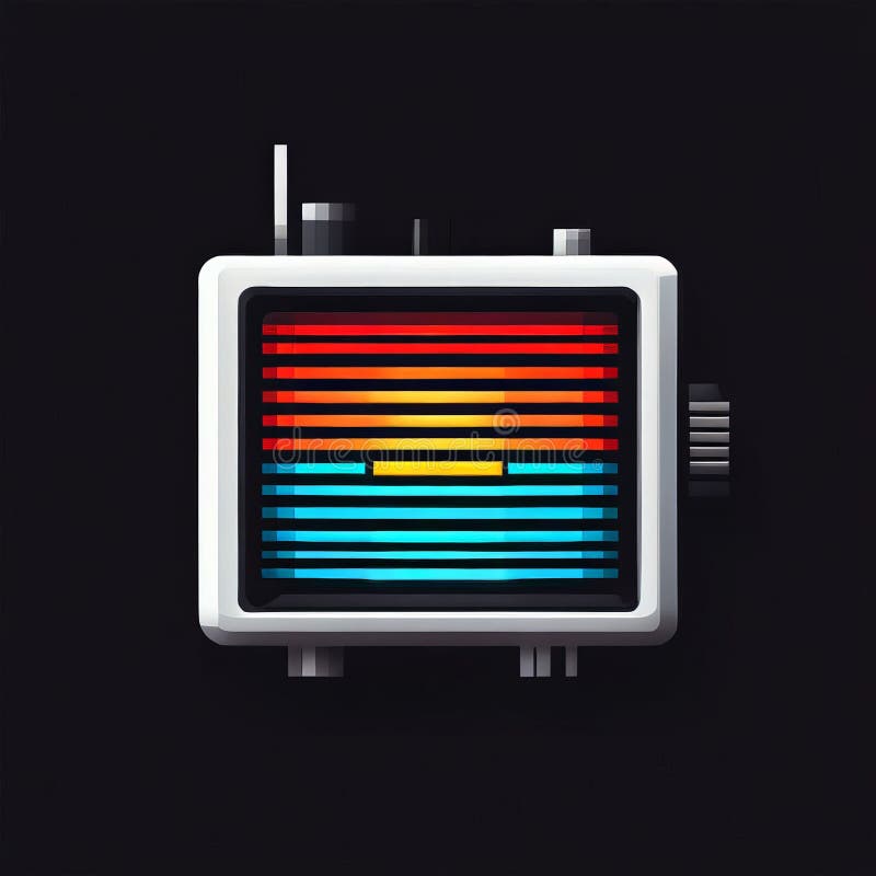 AI Image Generator, : a Nostalgic Pixelated Radio Illustration Stock ...