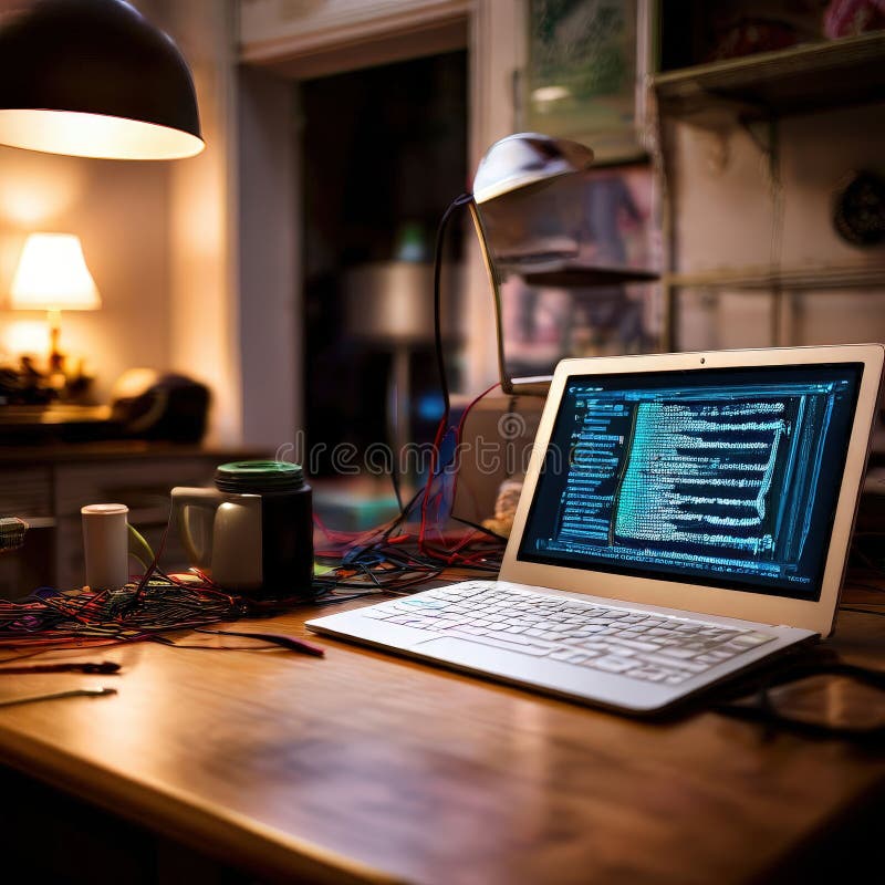 The AI Image Generator, Old Computer with a Plant in a Pot Editorial ...