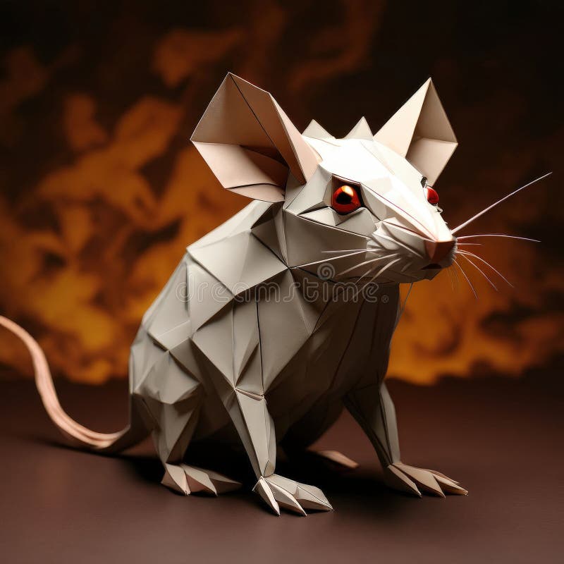 The AI Image Generator, Origami Mouse Sculpture on Minimalist Stock ...