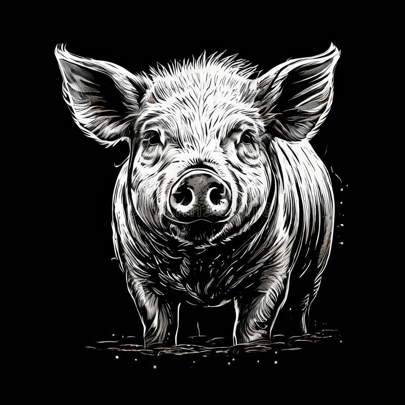 The AI Image Generator, Pig Closeup Face Portrait Stock Illustration ...