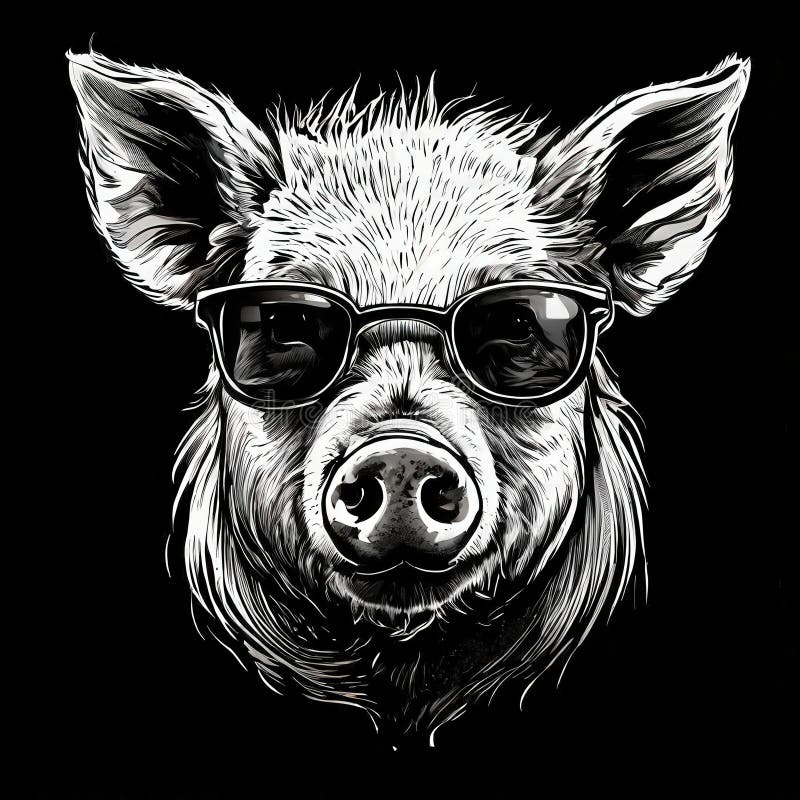 The AI Image Generator, Pig Closeup Face Portrait Stock Illustration ...