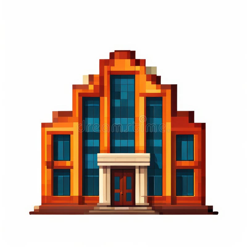 The AI Image Generator, Pixel Art Game Building Stock Illustration ...