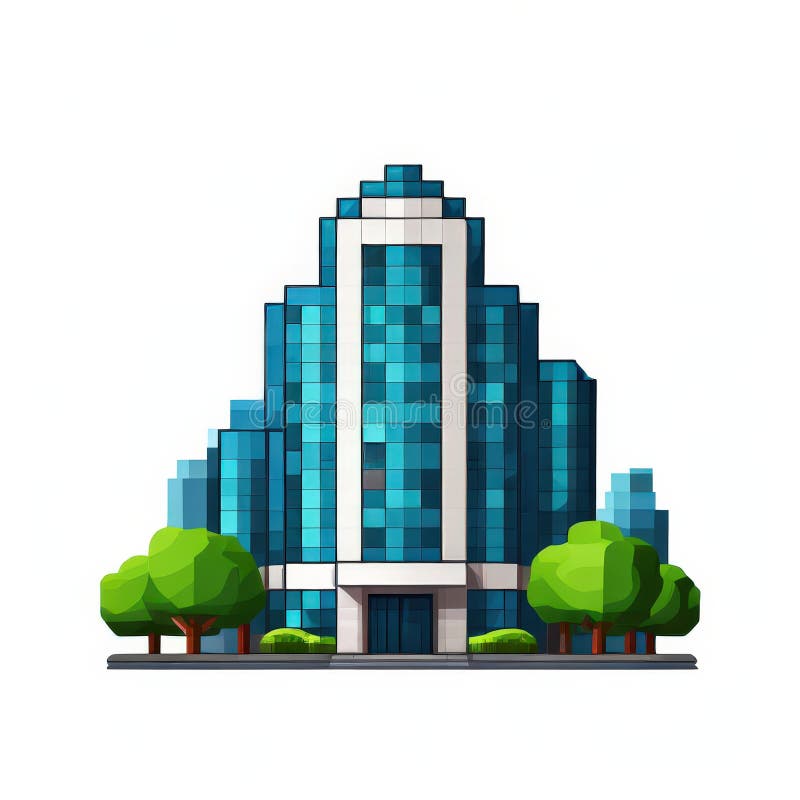 The AI Image Generator, Pixel Art Game Building Stock Illustration ...