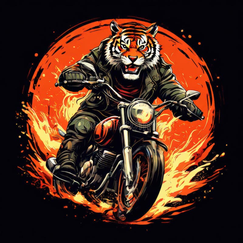 The AI Image Generator, Pop Punk Colors a Tiger Riding Editorial ...
