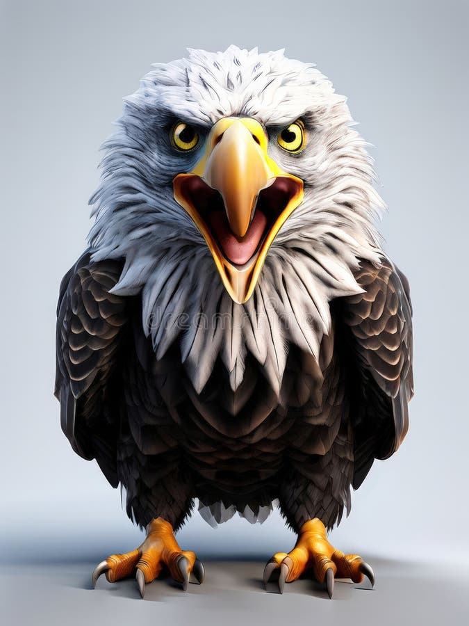 The AI Image Generator, Portrait of a Bald Eagle Stock Illustration ...