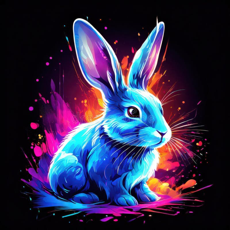 The AI Image Generator, Rabbit Image Colorful Prisma Photography ...