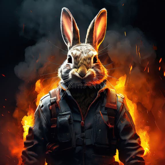 The AI Image Generator, Rabbit in the Night Stock Illustration ...