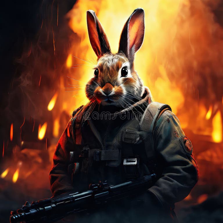 The AI Image Generator, Rabbit in the Night Stock Illustration ...