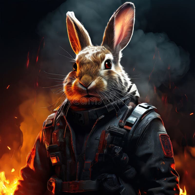 The AI Image Generator, Rabbit in a Soldier Costume Editorial Stock ...