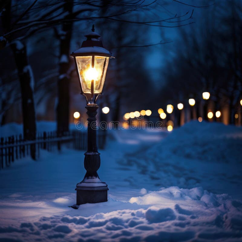 The AI Image Generator, Row of Vintage Street Lamps Along Editorial ...