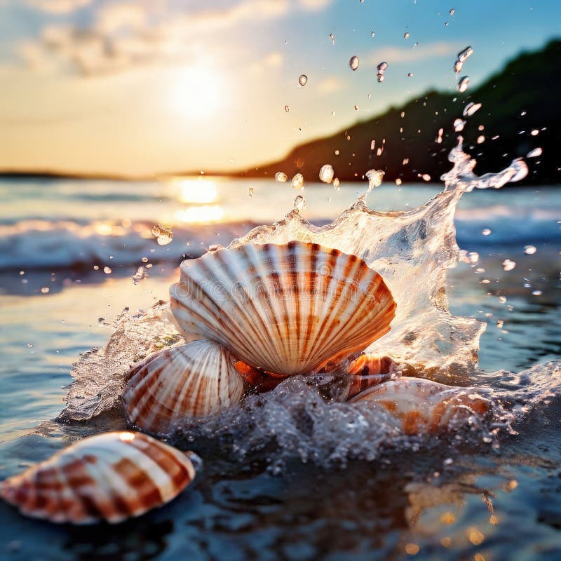 The AI Image Generator, Sea Shells Falling from the Sky Washing ...