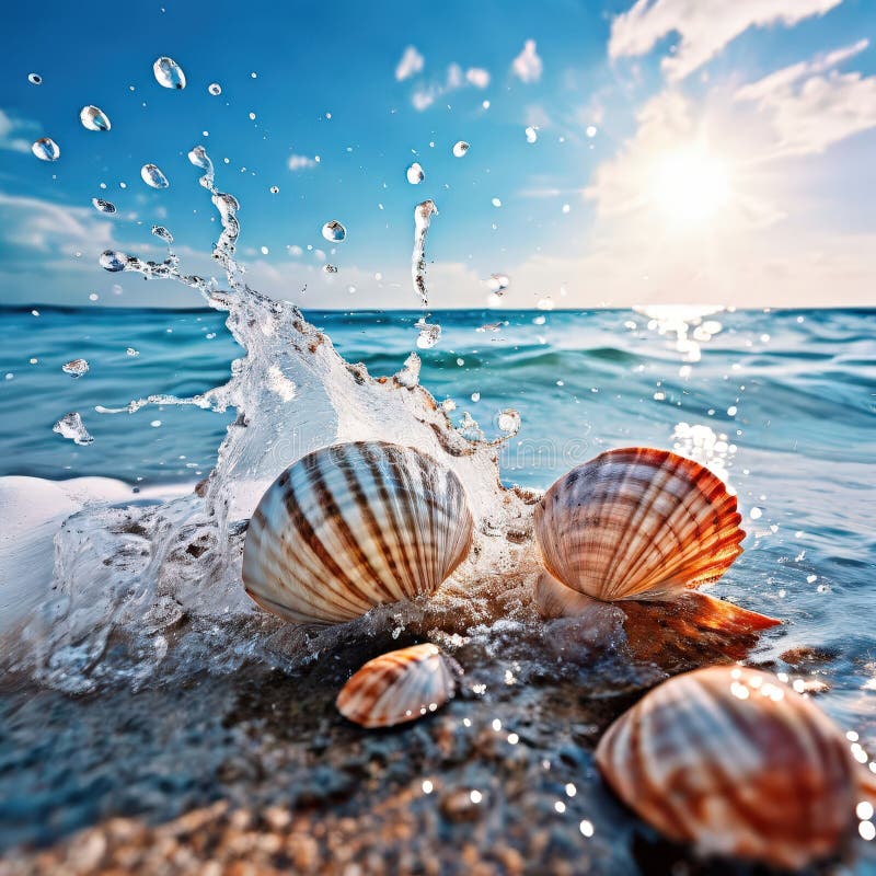 The AI Image Generator, Sea Shells Falling from the Sky Washing ...