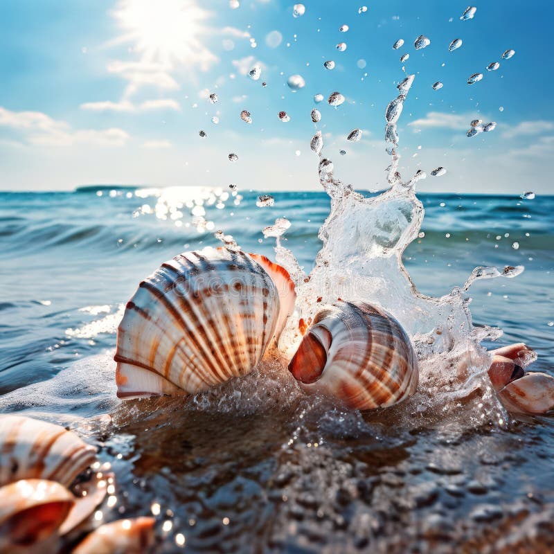 The AI Image Generator, Sea Shells Falling from the Sky Washing ...