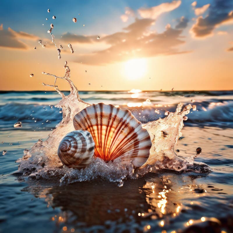 The AI Image Generator, Sea Shells Falling from the Sky Washing ...
