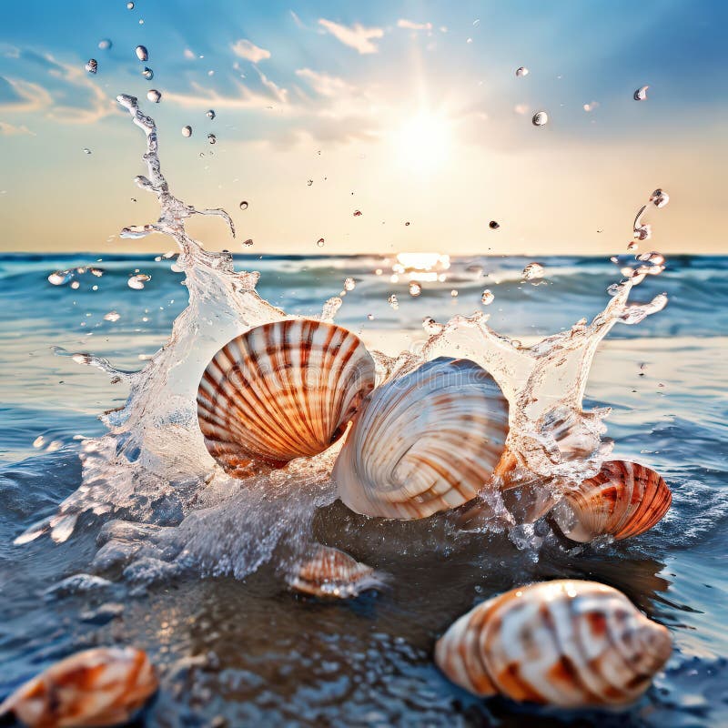 The AI Image Generator, Sea Shells Falling from the Sky Washing ...