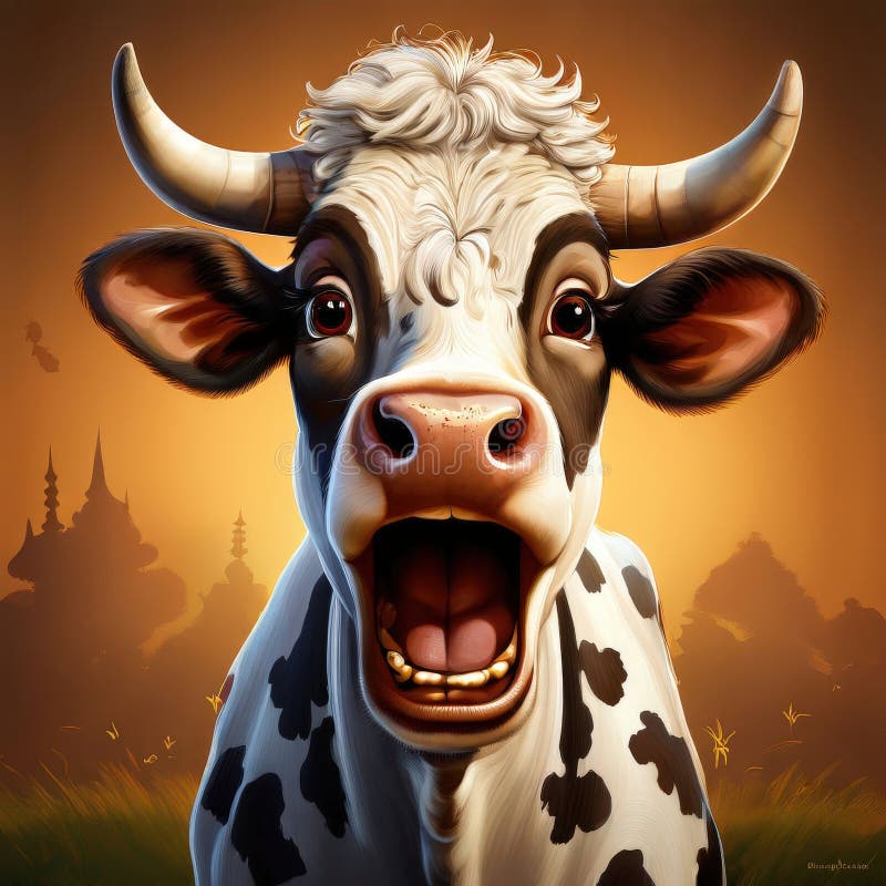 The AI Image Generator, Shocked Cow Expression, Close Up Shot of Cow ...