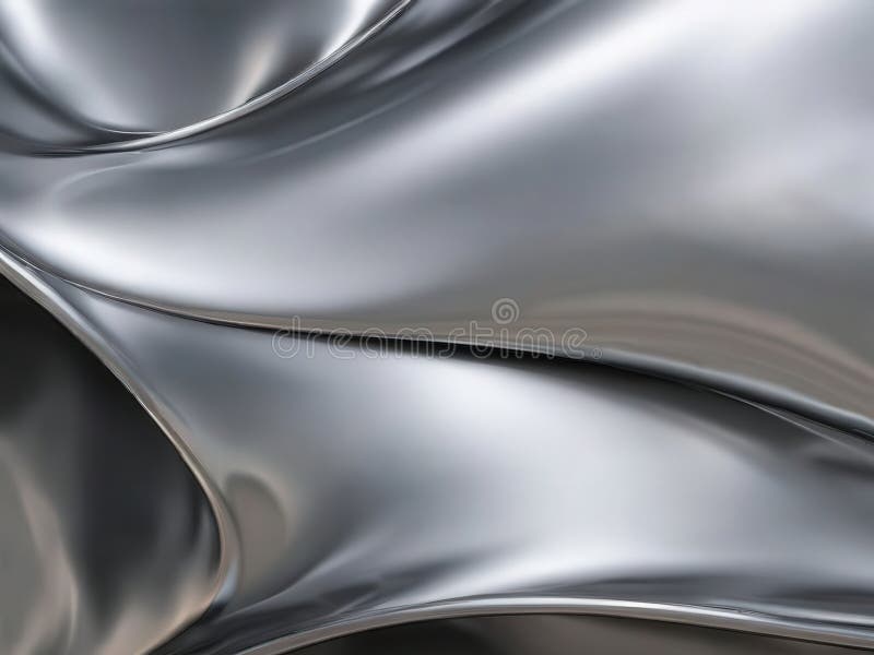 The AI Image Generator, Silver Metallic Surface with Smooth Flowing ...