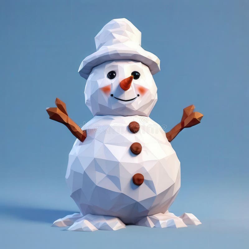 An AI Image Generator, Snowman in the Snow Stock Illustration ...