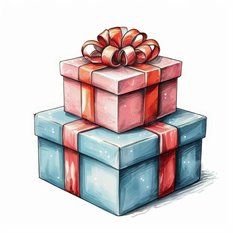 The AI Image Generator, Stack of Gift Boxes Stock Illustration ...
