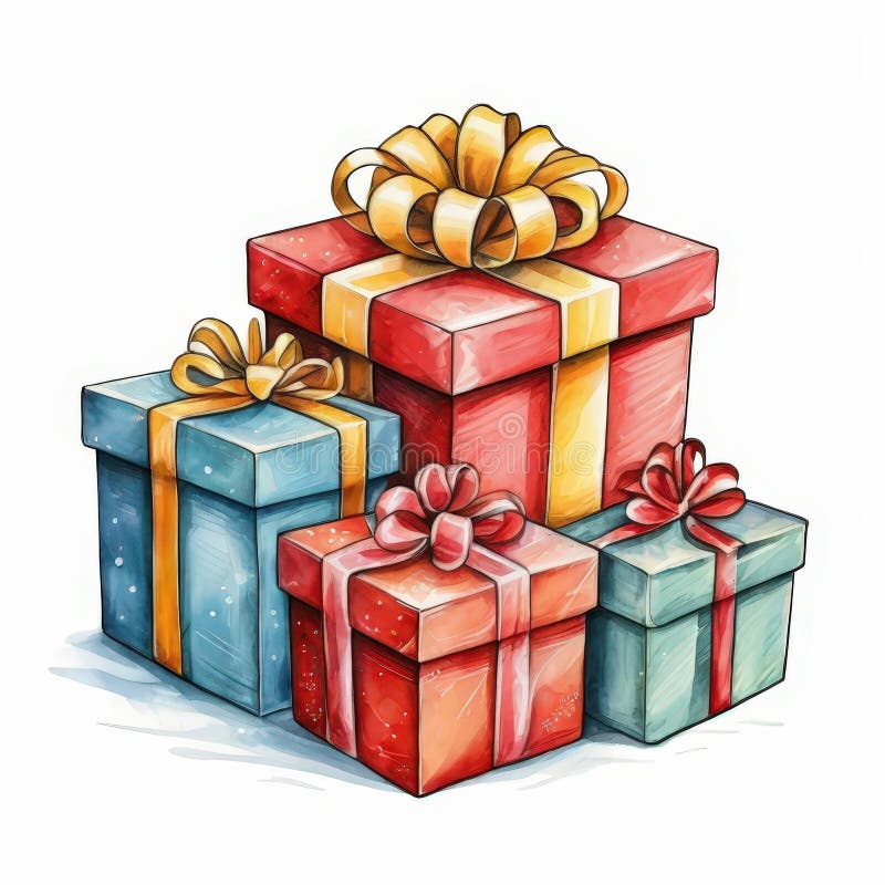 The AI Image Generator, Stack of Gift Boxes Stock Illustration ...