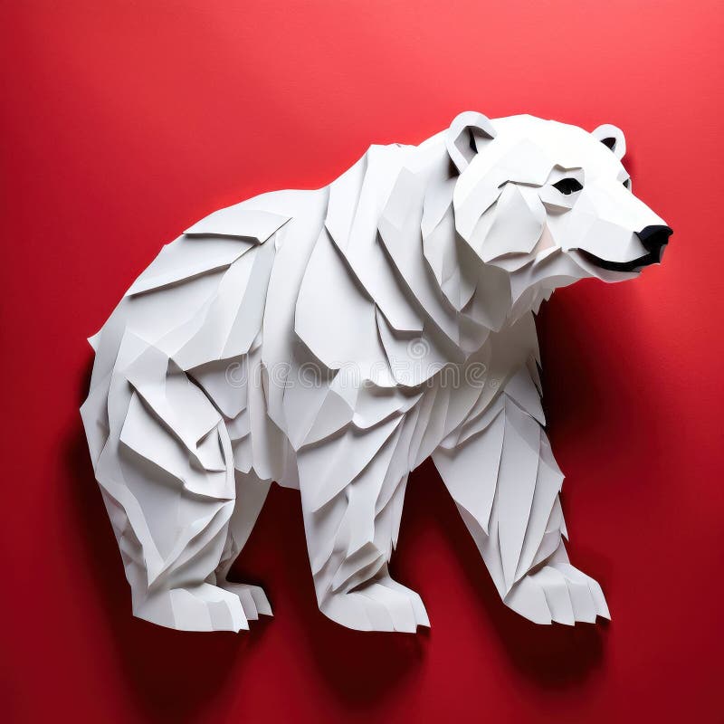The AI Image Generator,, Stylish Paper Cutout Polar Bear Stock ...