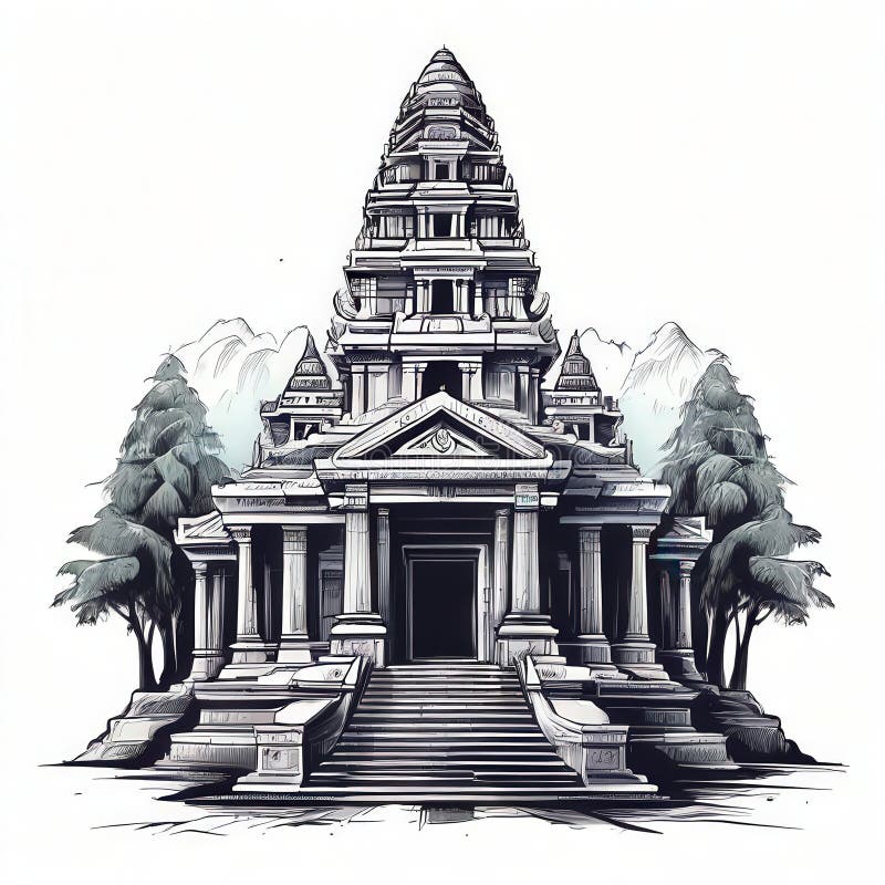 The AI Image Generator, a Temple with Intricate Architecture Editorial ...