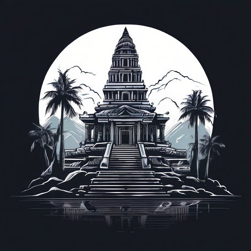 The AI Image Generator, a Temple with Intricate Architecture Stock ...