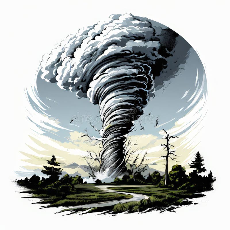 AI Image Generator, Tornado Isolated on White Editorial Stock Photo ...