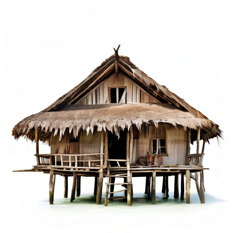 An AI Image Generator, Tropical Stilt House Over Calm Water Editorial ...
