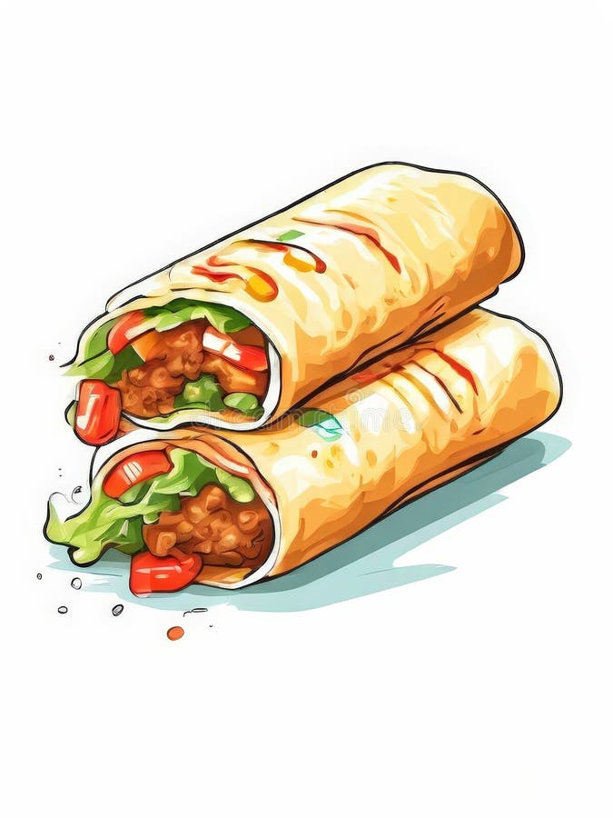 The AI Image Generator, Turkish Shawarma Stock Illustration ...