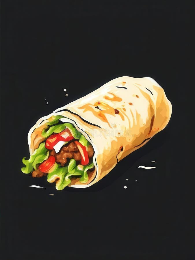 The AI Image Generator, Turkish Shawarma Stock Illustration ...