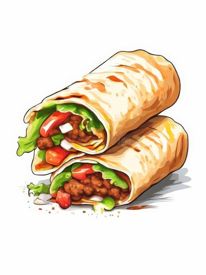 The AI Image Generator, Turkish Shawarma Stock Illustration ...