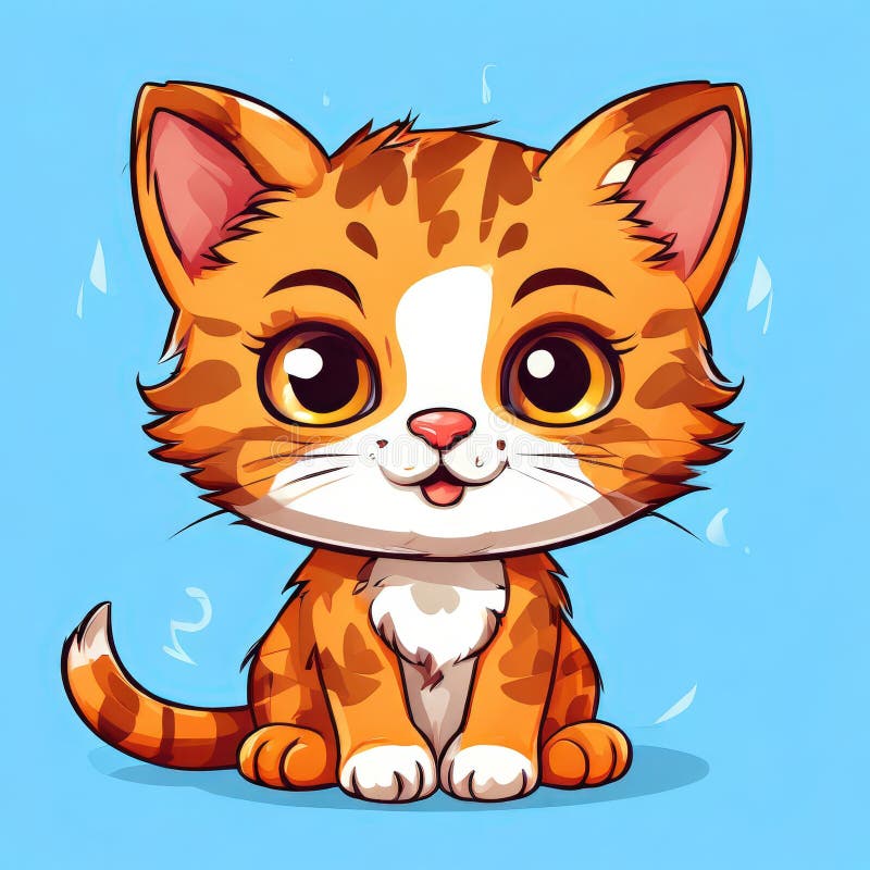 The AI Image Generator, Vector Cute Cat Cartoon Editorial Photo - Image ...