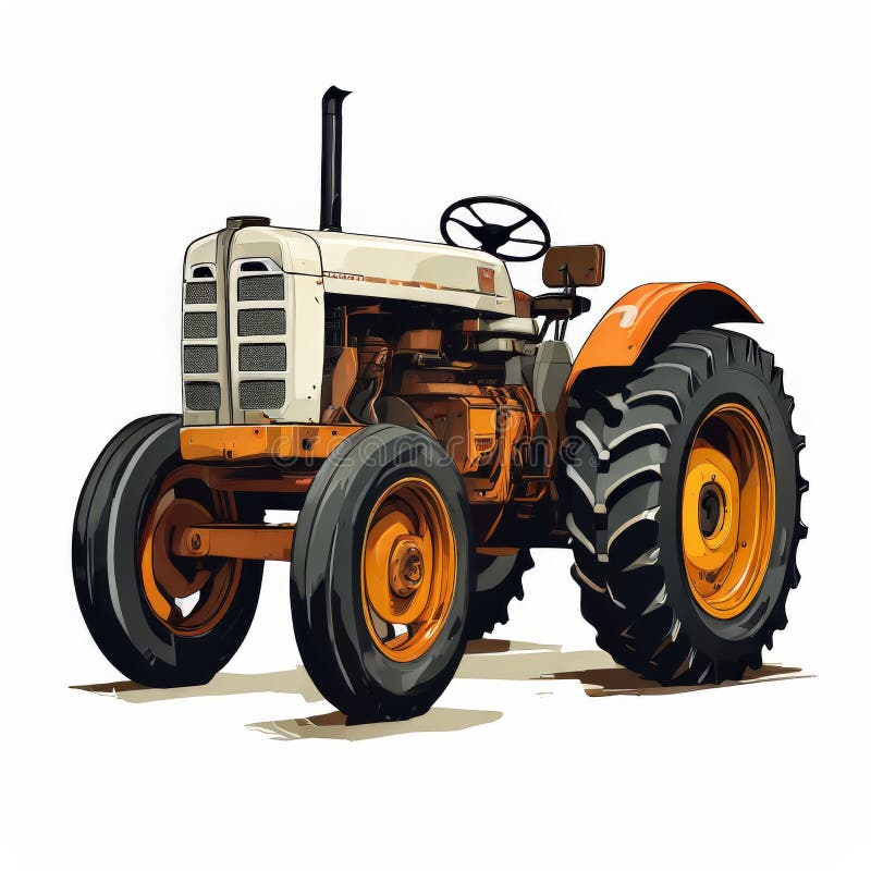 The AI Image Generator, Vintage Farming Tractor Illustration Stock ...